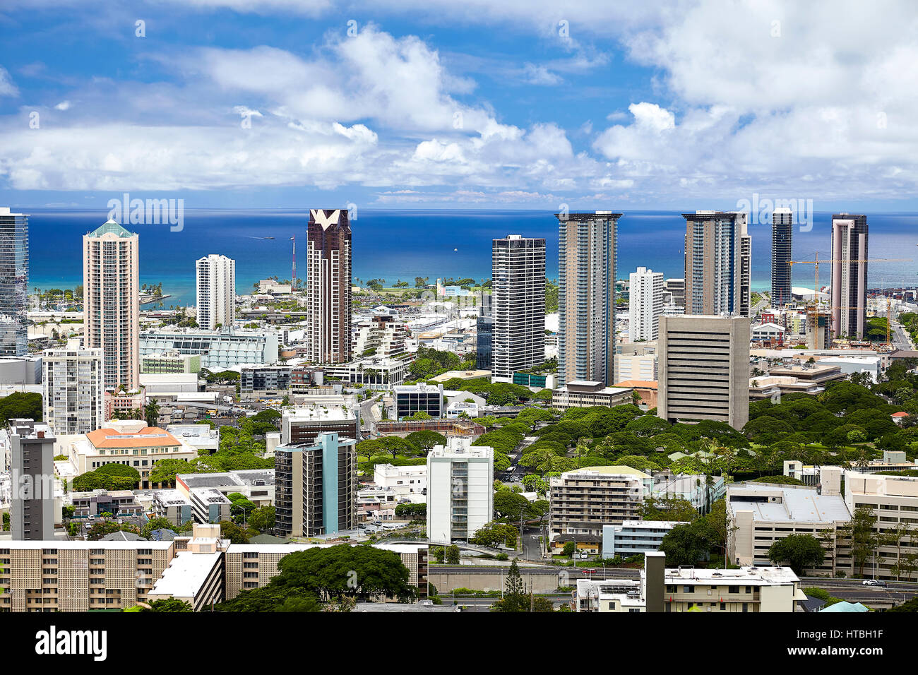 Downtown Honolulu Hawaii High Rise Skyline Stock Photo - Alamy