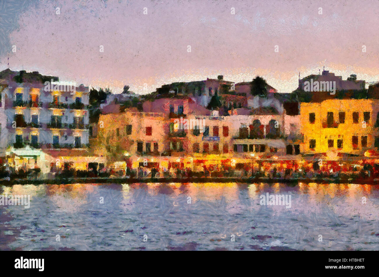 The old port of Chania city in Crete island, Greece Stock Photo - Alamy