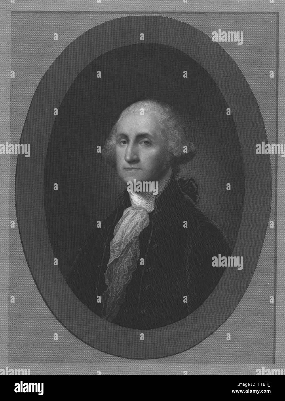 Engraved portrait of George Washington, Founding Father and first ...