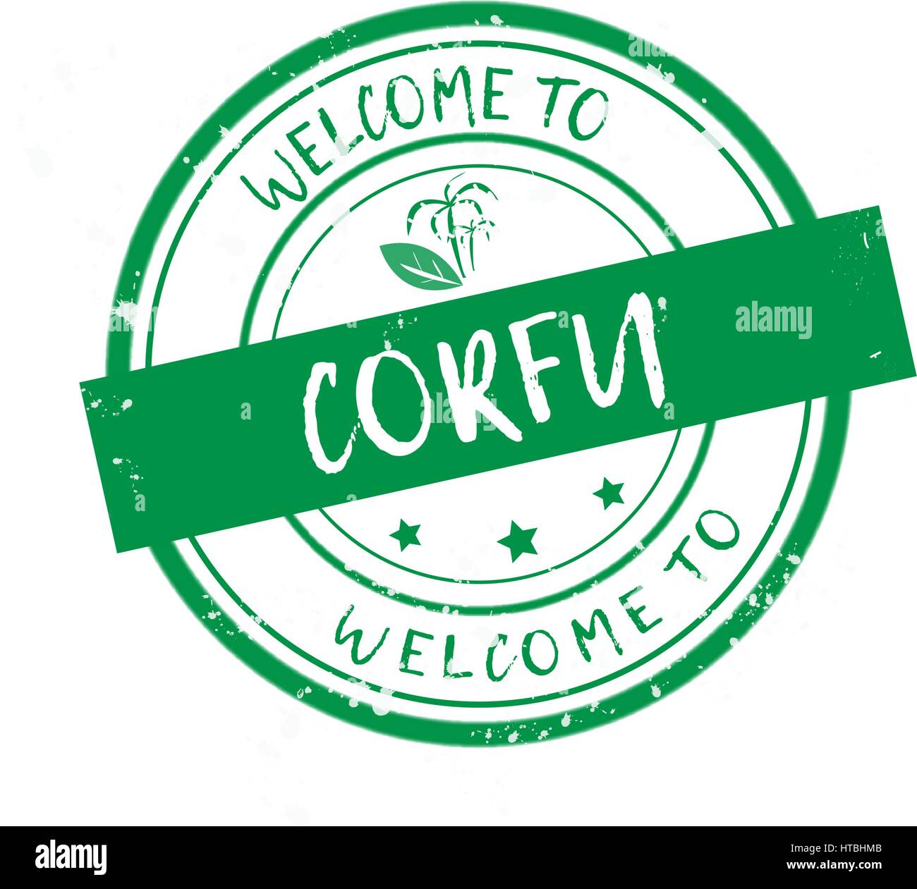 Corfu stamp vector vectors hi-res stock photography and images - Alamy