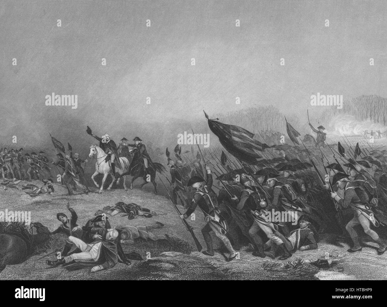 George washington battle of princeton Black and White Stock Photos ...