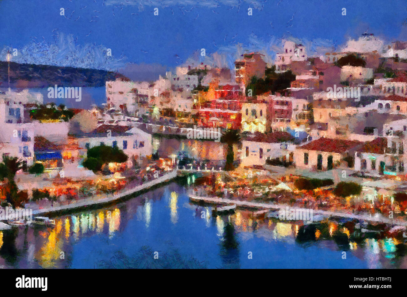 Agios Nikolaos city in Crete island, Greece Stock Photo - Alamy