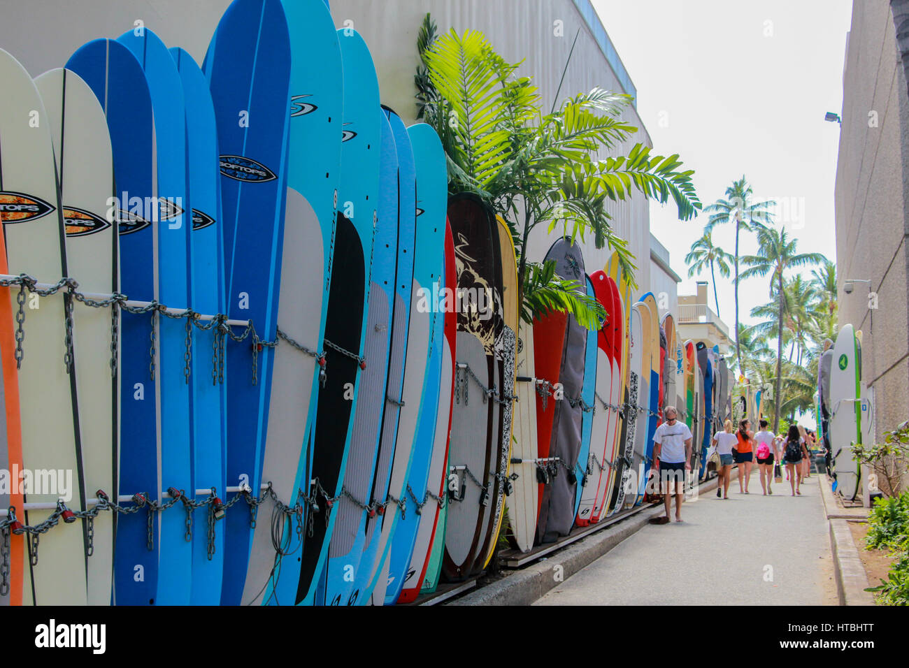 Wakiki beach hi-res stock photography and images - Alamy