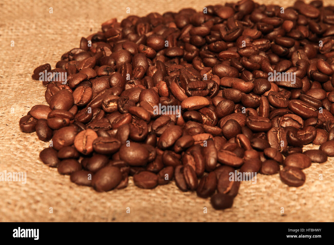 Arabic Roasted Coffee Beans on Sack Background Stock Photo - Alamy