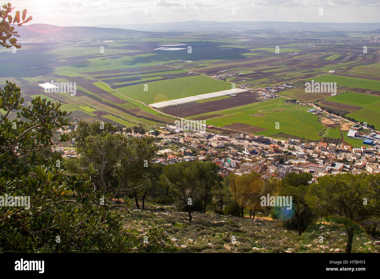 View of the large fertile Jezreel Valley and the Tavor Mountain from ...