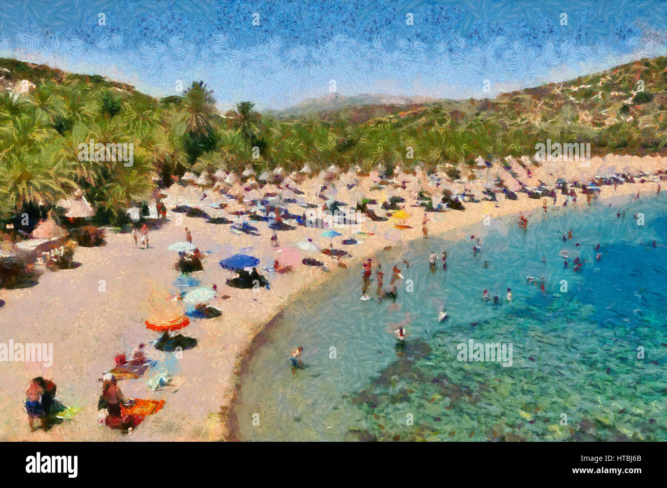 Vai beach in Crete island, Greece Stock Photo - Alamy