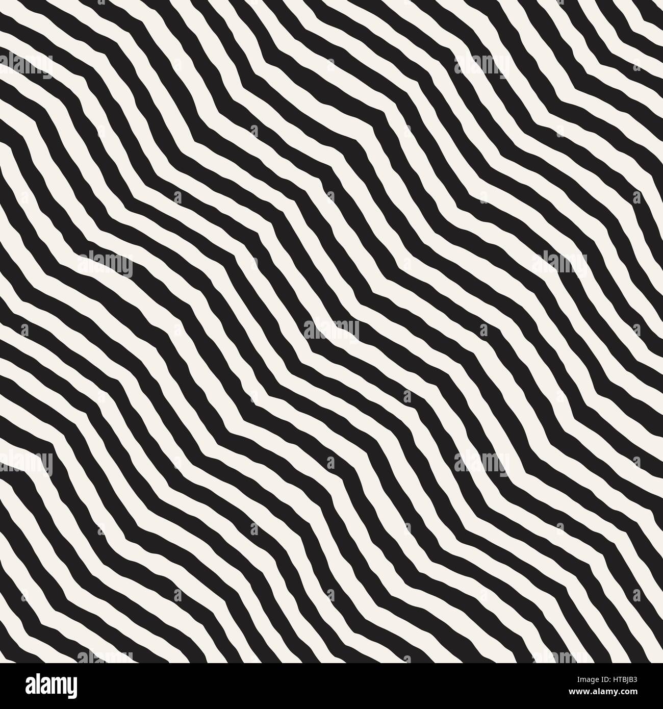 Seamless Wavy Hand Drawn Stripes Pattern. Abstract Repeating Vector ...