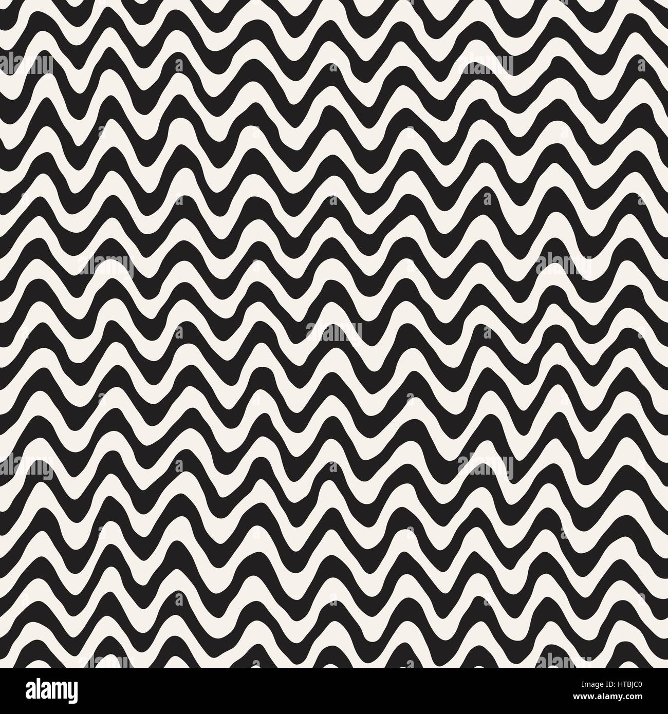 Seamless Wavy Hand Drawn Stripes Pattern. Abstract Repeating Vector ...