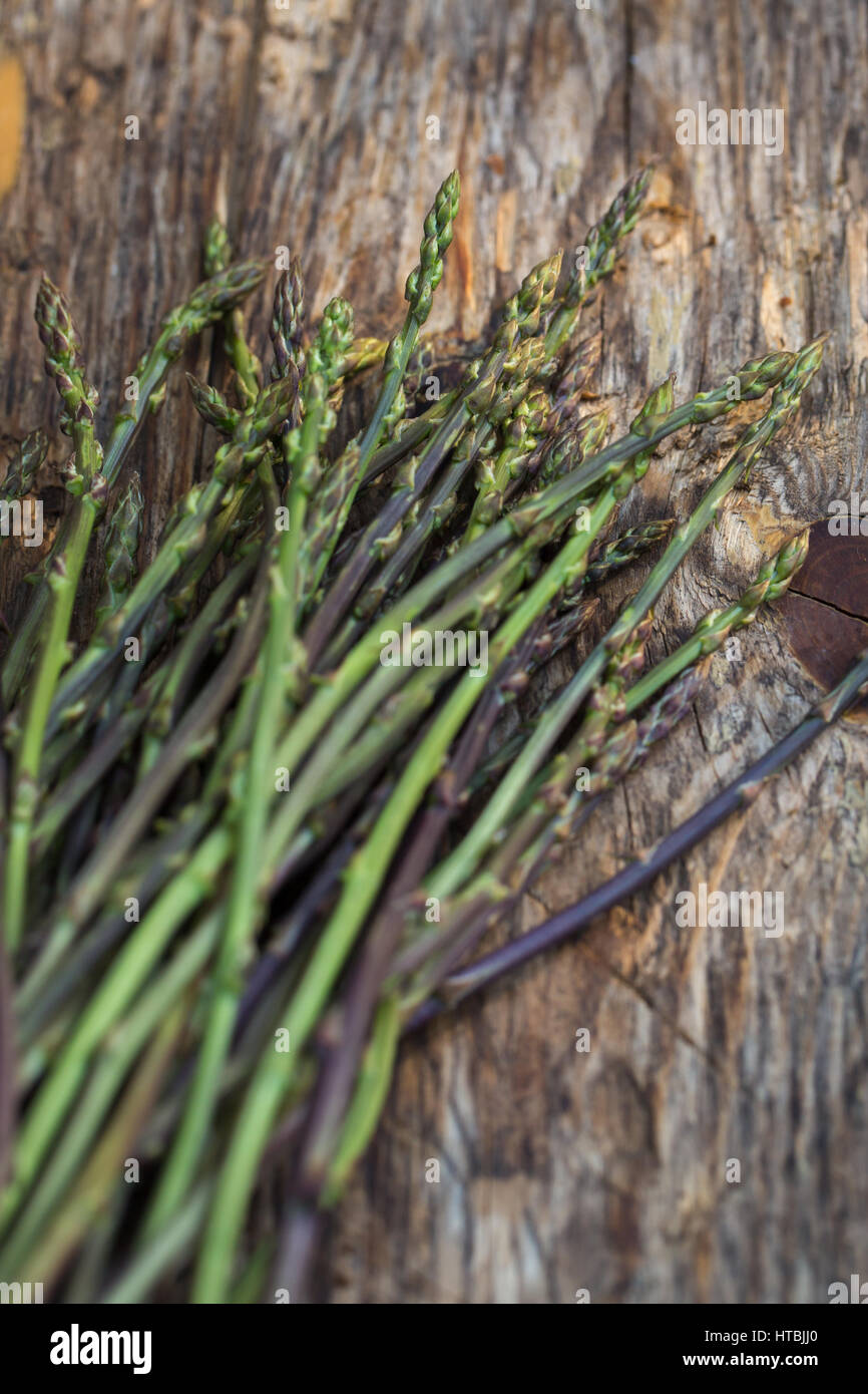Bunch of fresh raw wild asparagus from the countryside Stock Photo - Alamy