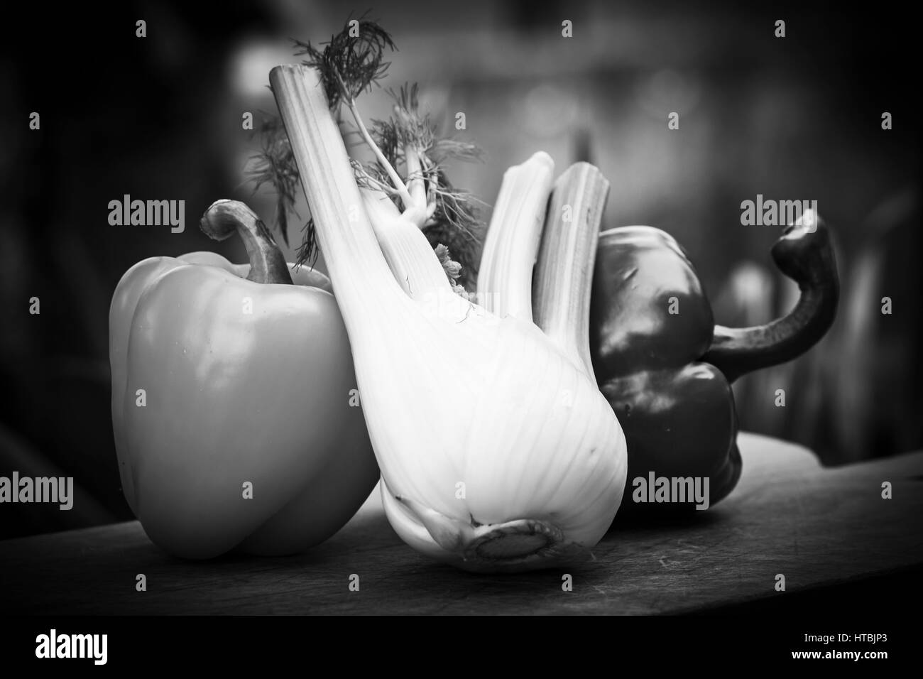 Green peppers and vegetables Black and White Stock Photos & Images - Alamy
