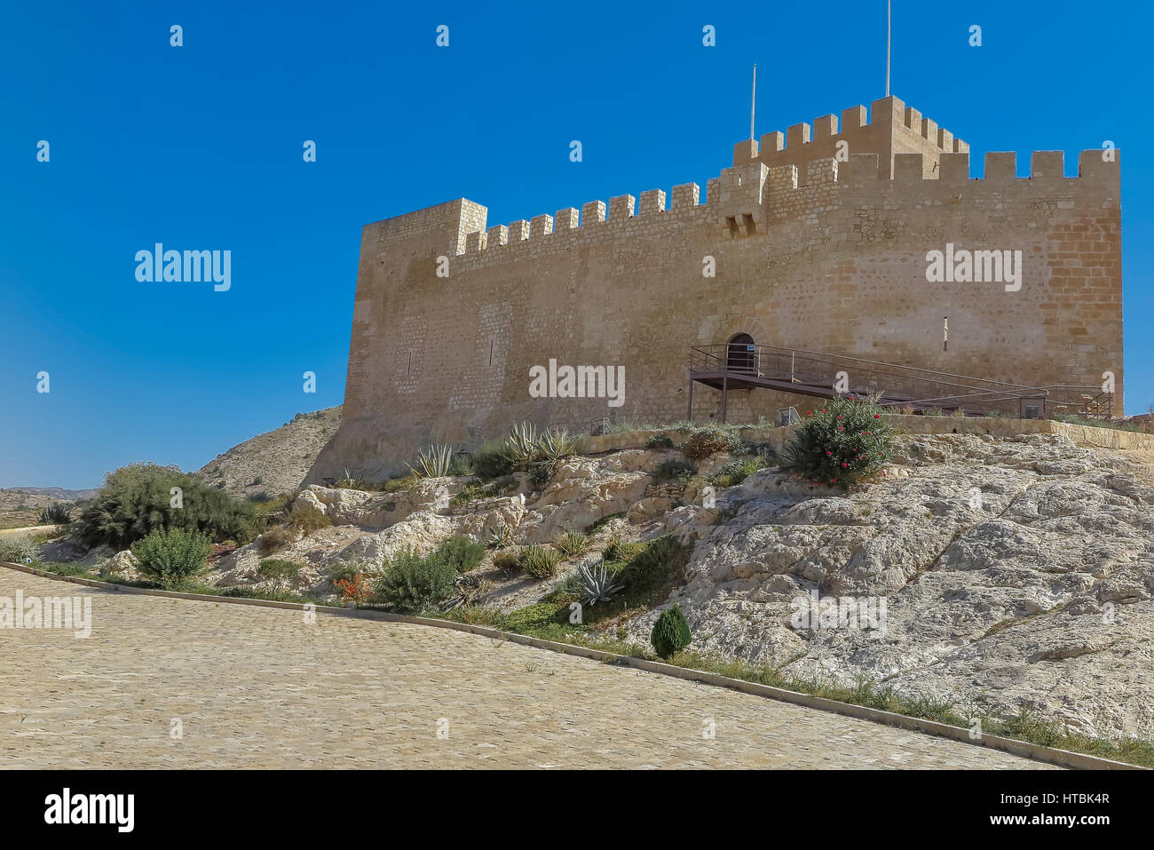 view of Petrer castle inthe city of Petrer in the province of alicante ...