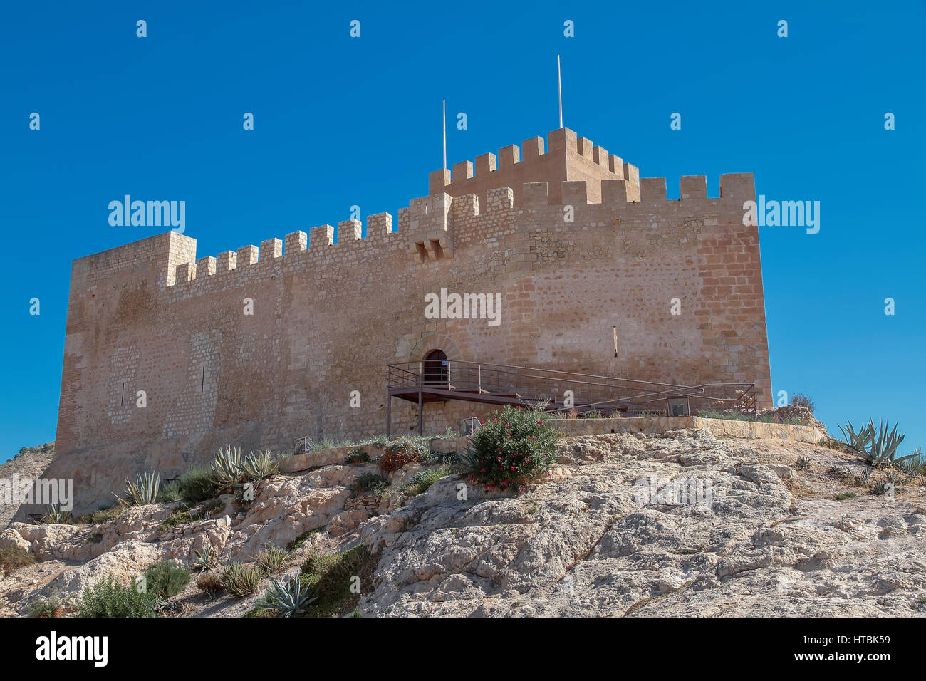 view of Petrer castle inthe city of Petrer in the province of alicante ...
