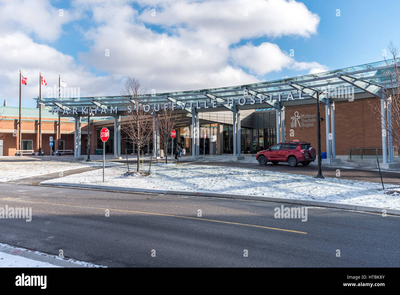 The main entrance to the Markham-Stouffville Hospital in Markham ...