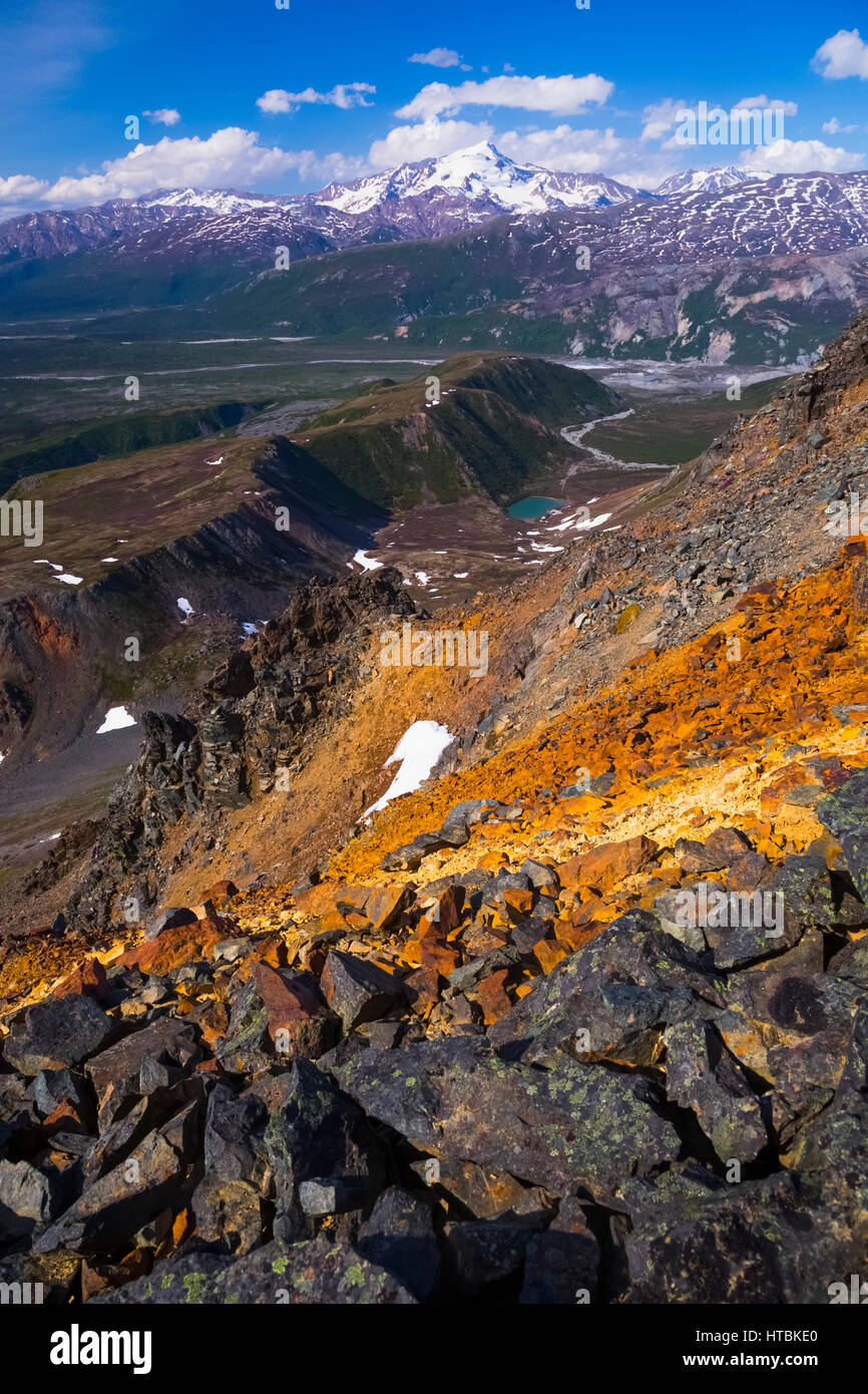 View of Mount Silvertip from a steep section of Rainbow Ridge in the ...