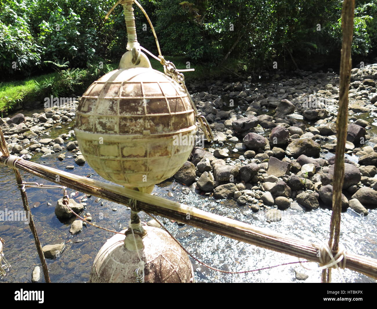 Detail of Genius River Bridge, made with marine debris and from ...