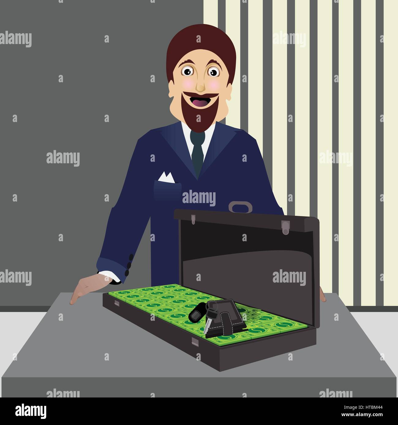 Case with dollars man paying a fee Stock Vector Image & Art - Alamy