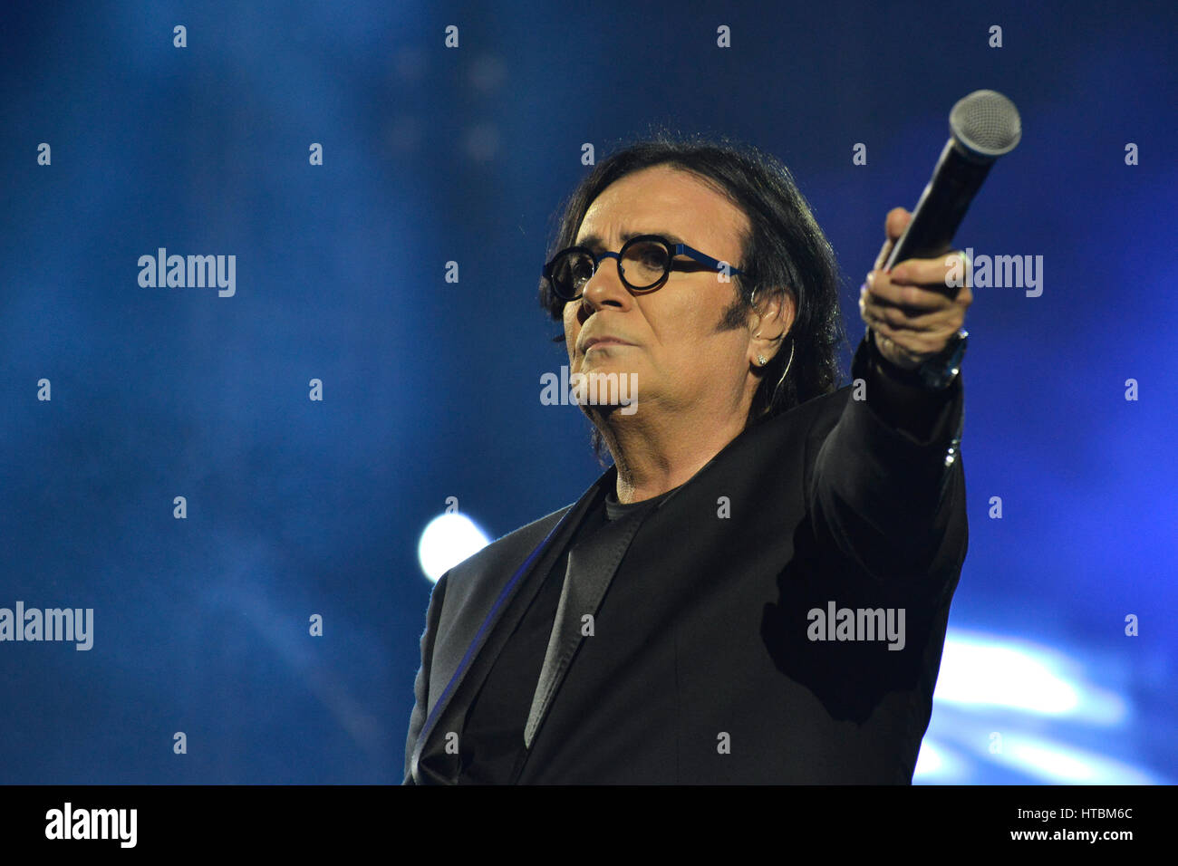 Italian singer Jovanotti and Renato Zero performed live at Campovolo in ...