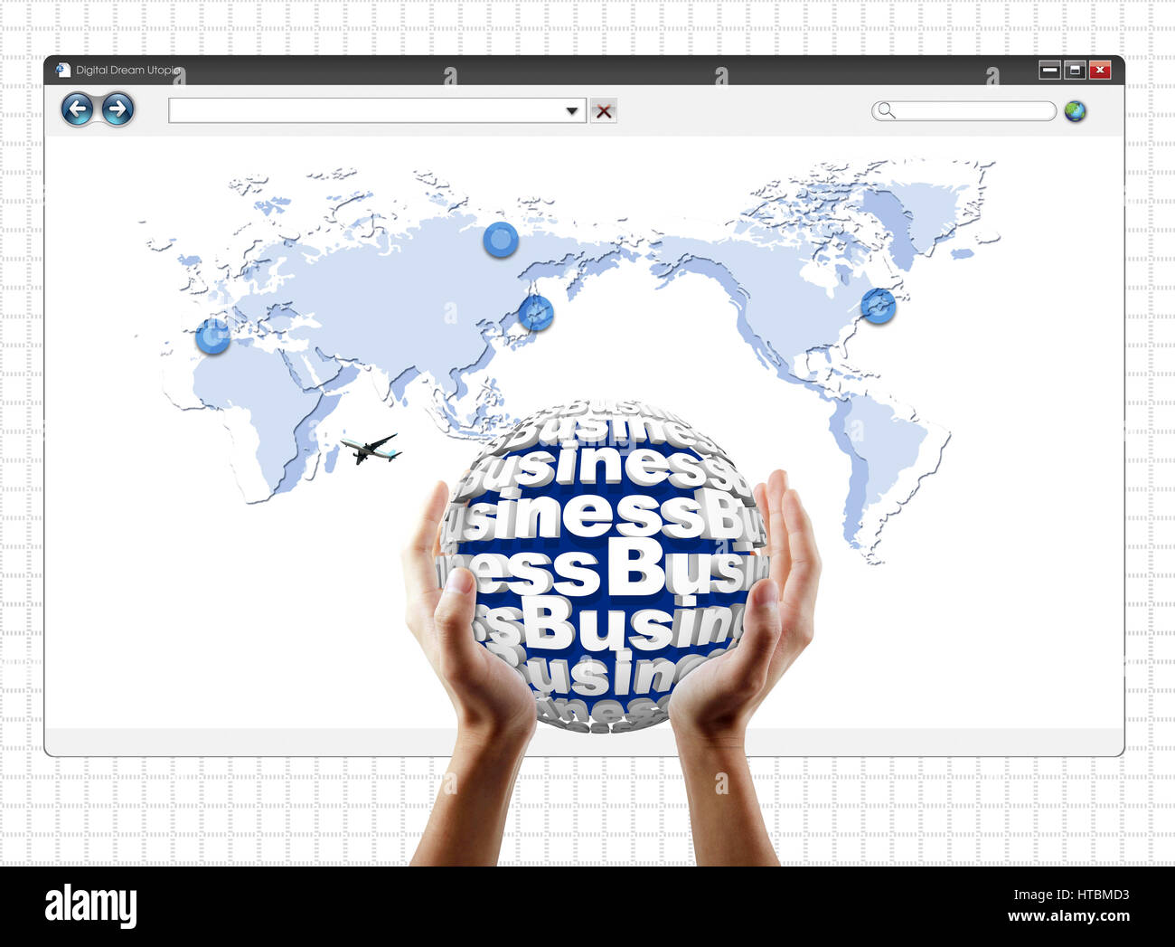 Simple world map Cut Out Stock Images & Pictures - Alamy