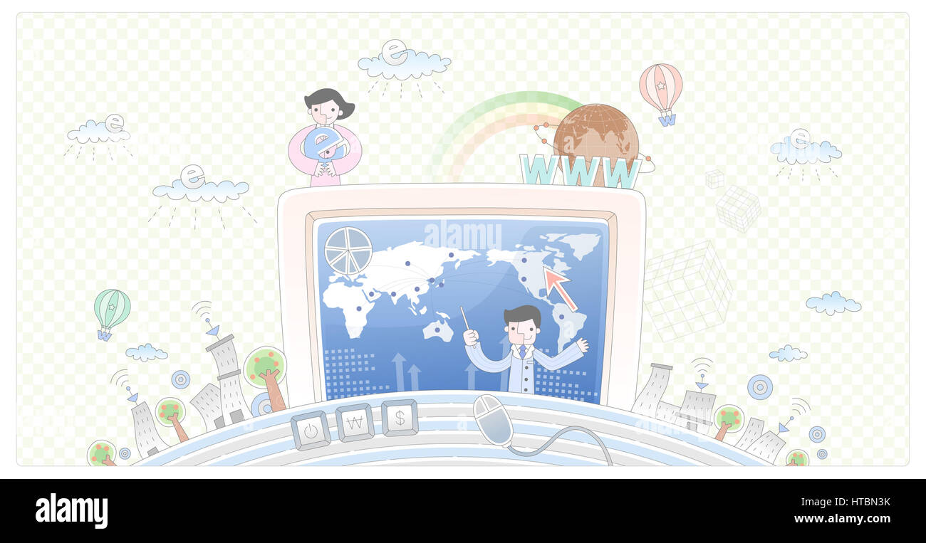 Character computer cartoon Cut Out Stock Images & Pictures - Alamy