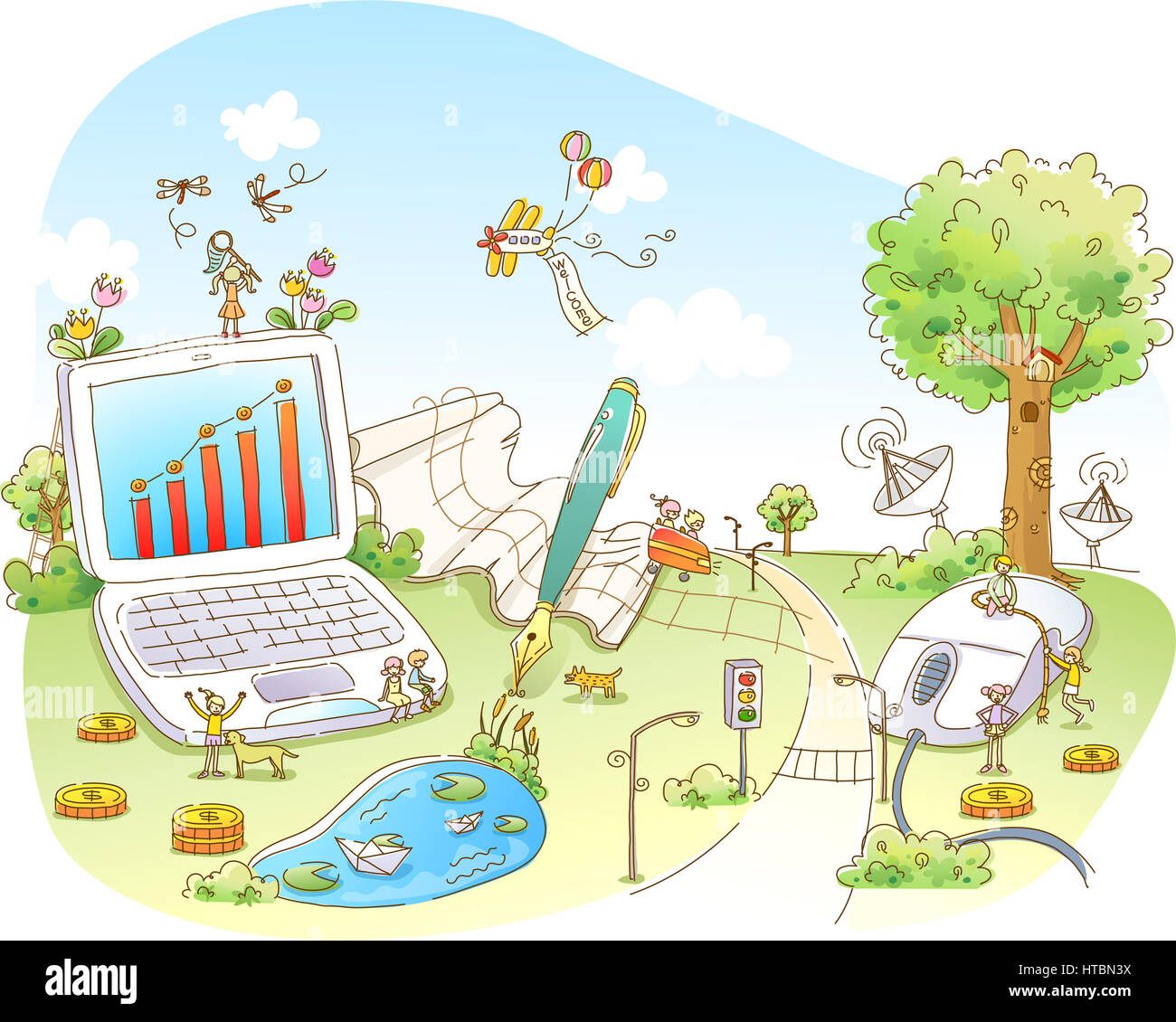 Cartoon e Style Stock Photo - Alamy