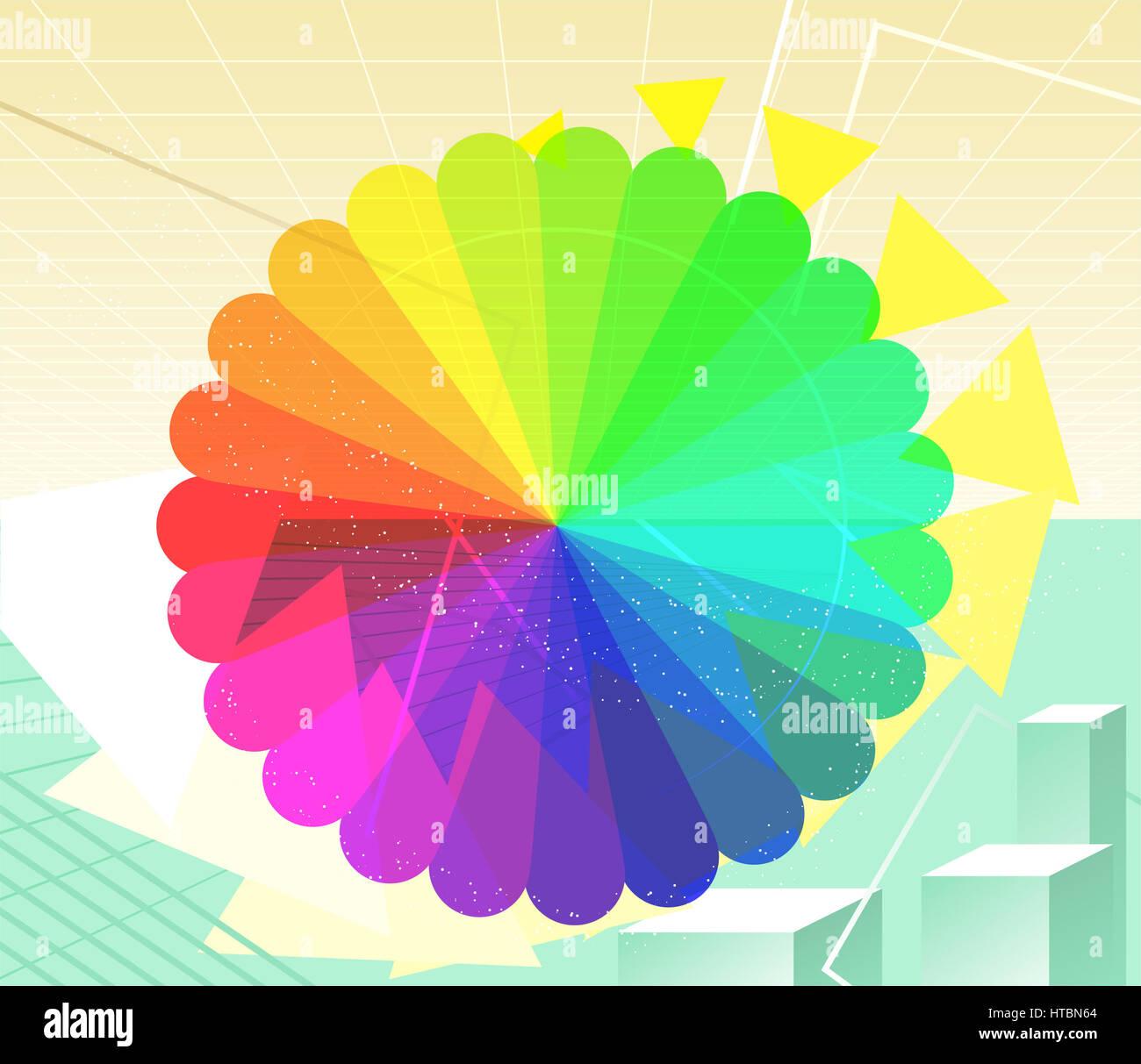 Rainbow Cyberspace Technology Background Vector Illustration cartoon ...