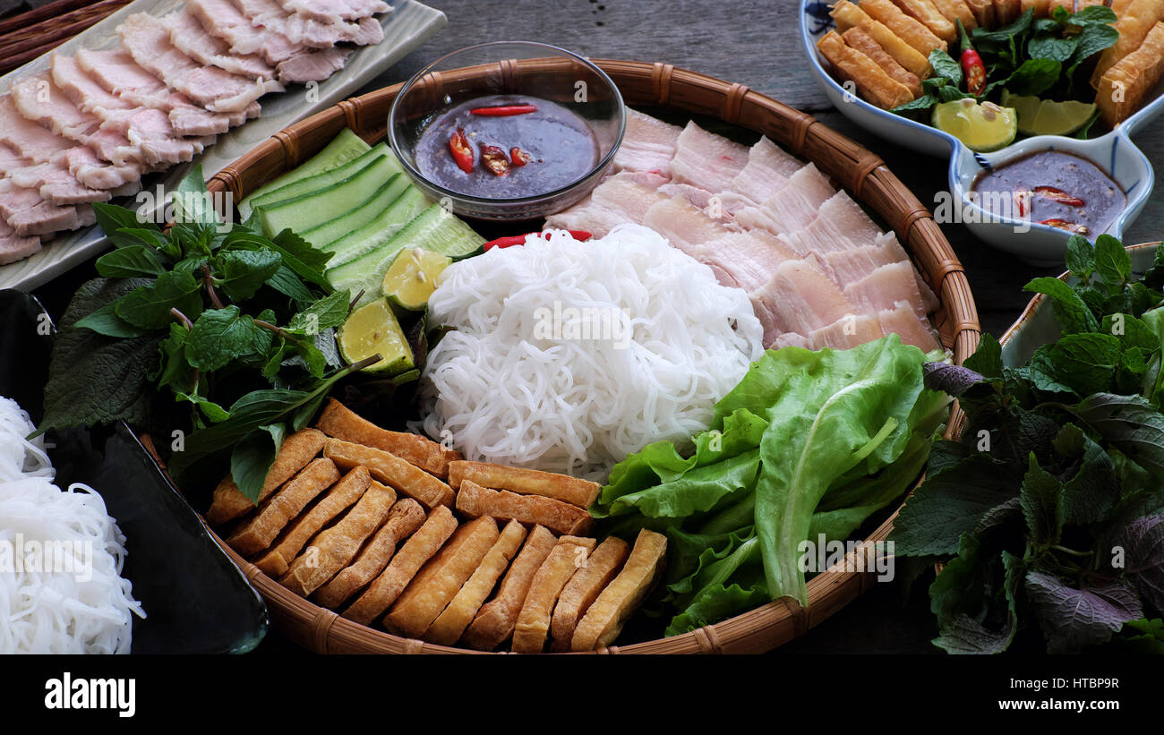 Delicious Vietnamese food, bun dau mam tom, popular street food from ...