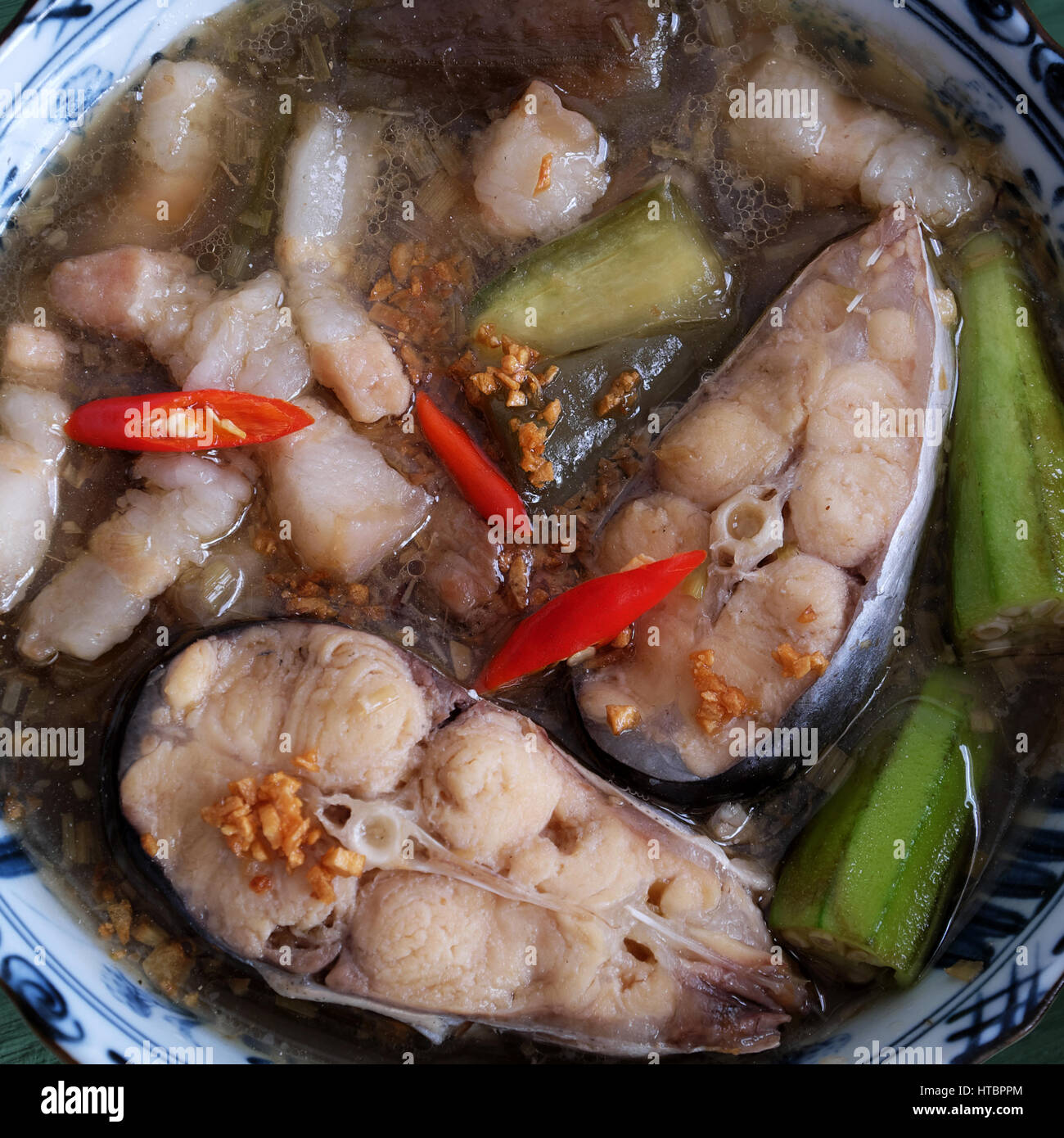 Vietnamese food, mam kho, a featured meal of Mekong Delta, Vietnam. Raw ...