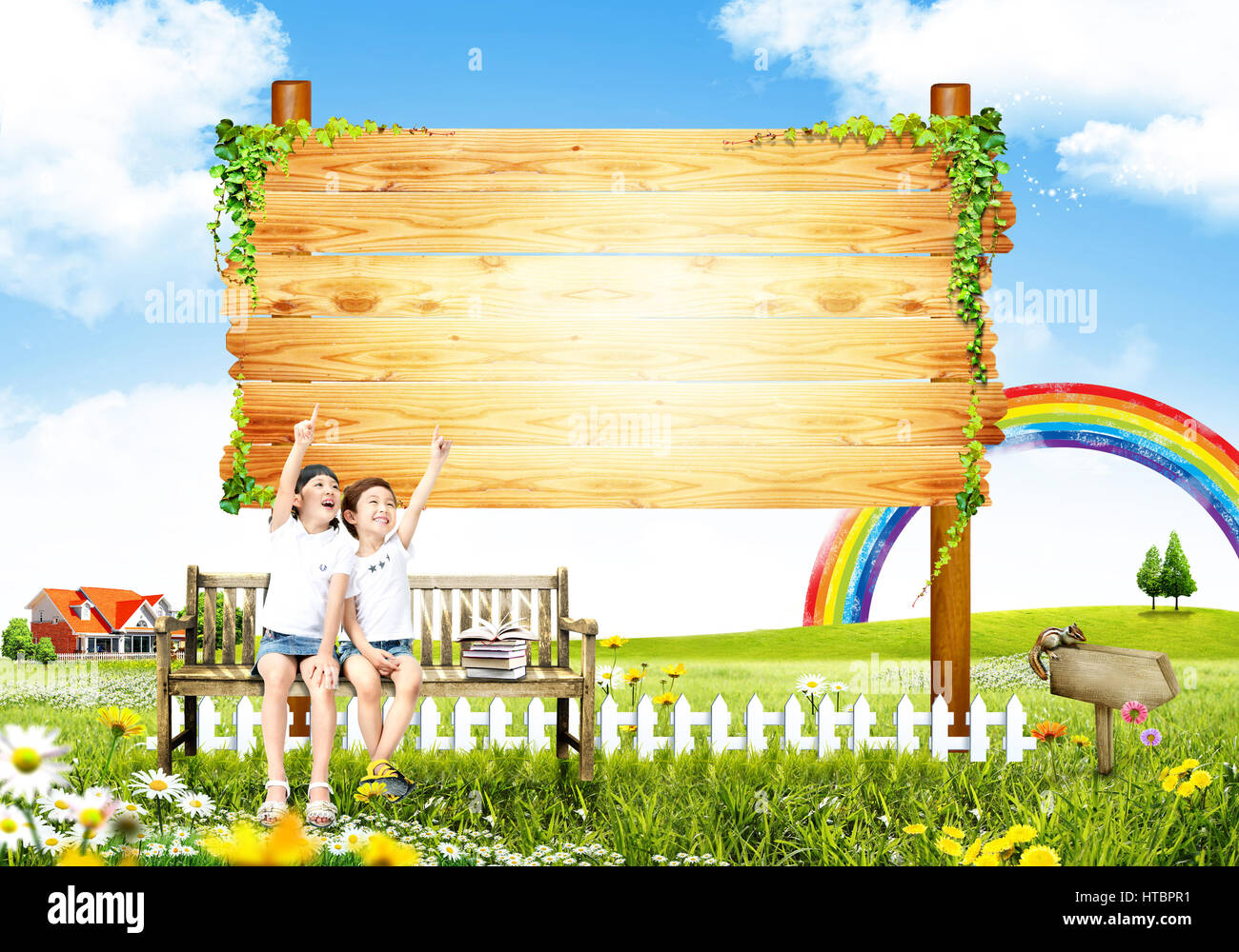 Green Saving Message Board Stock Photo - Alamy