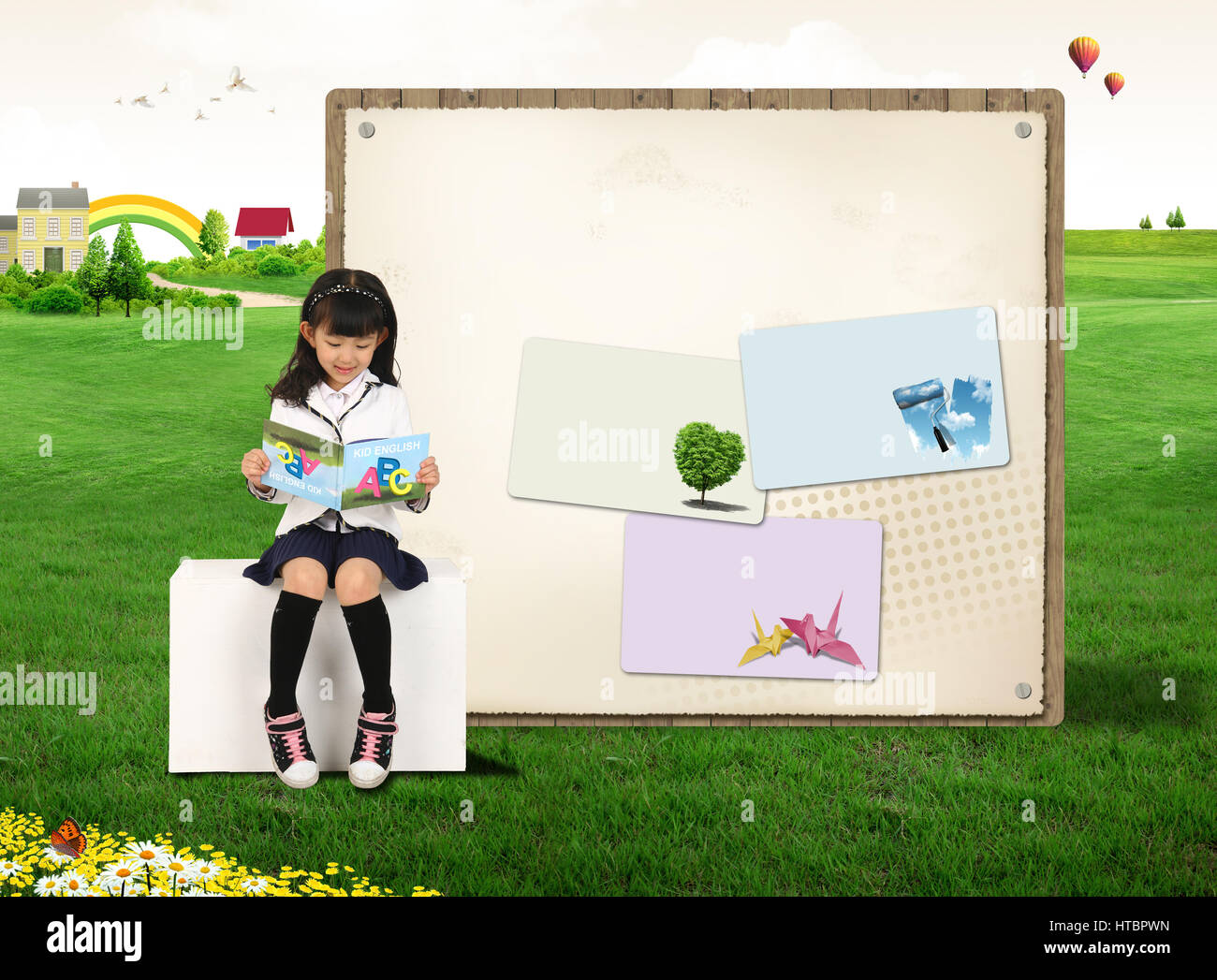 Green Saving Message Board Stock Photo - Alamy