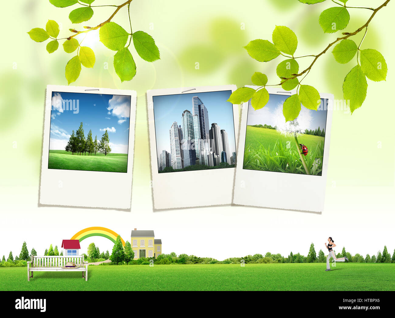 Green Saving Message Board Stock Photo - Alamy
