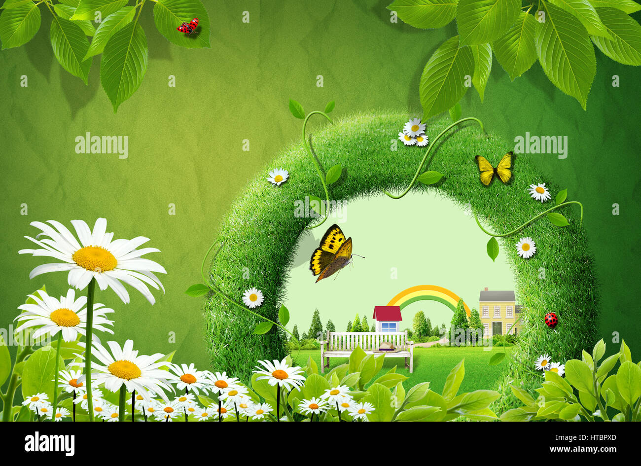 Green Saving Message Board Stock Photo - Alamy