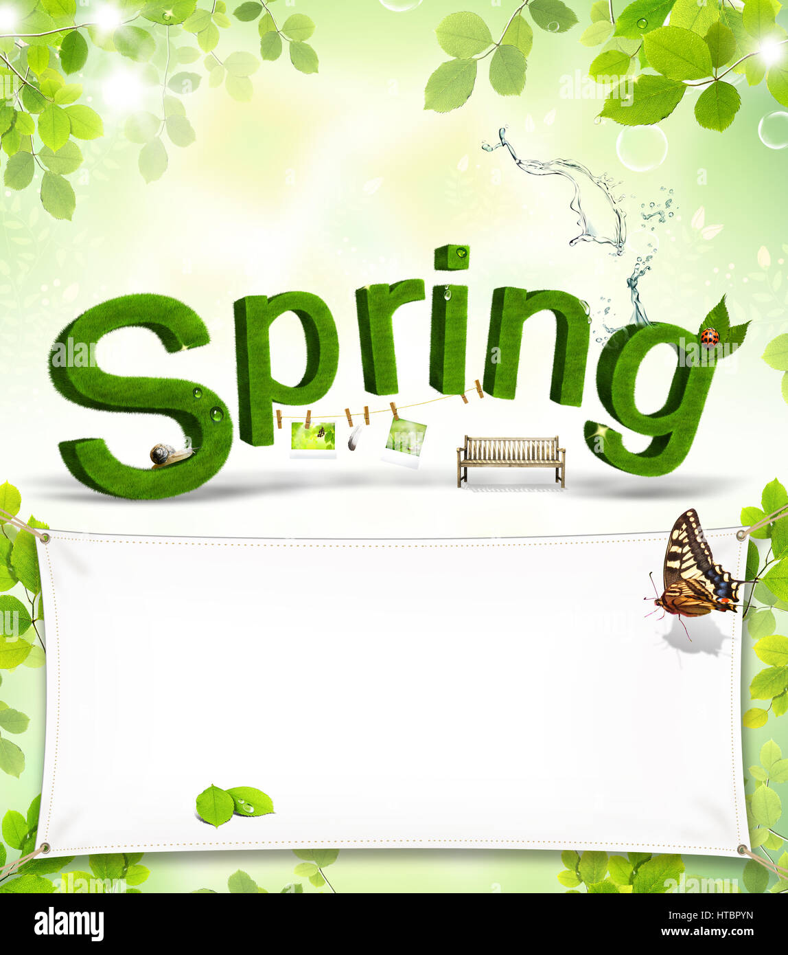 Green Saving Message Board Stock Photo - Alamy