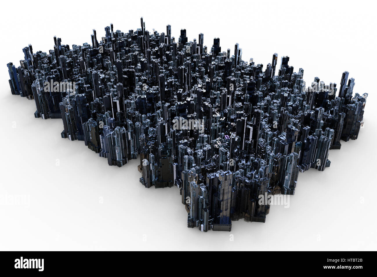 3d rendering black buildings on white background Stock Photo - Alamy