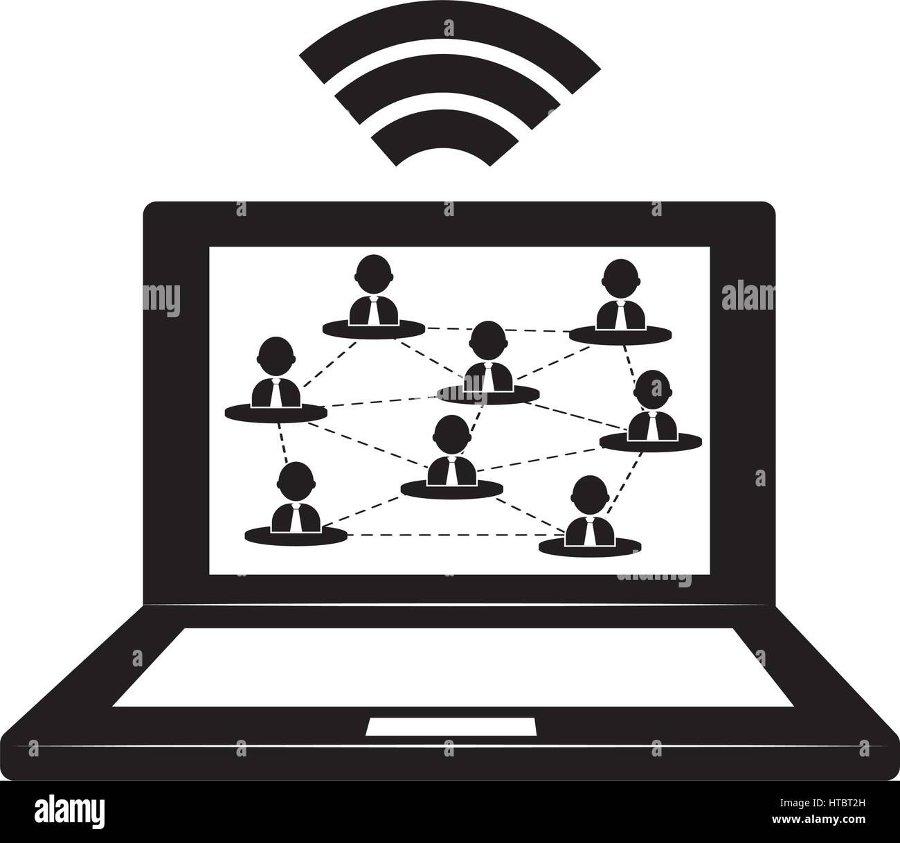 Laptop connected to wifi Stock Vector Image & Art - Alamy