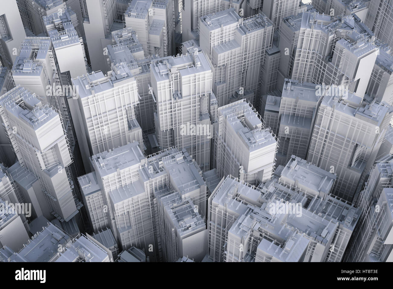 3d rendering white buildings background Stock Photo - Alamy