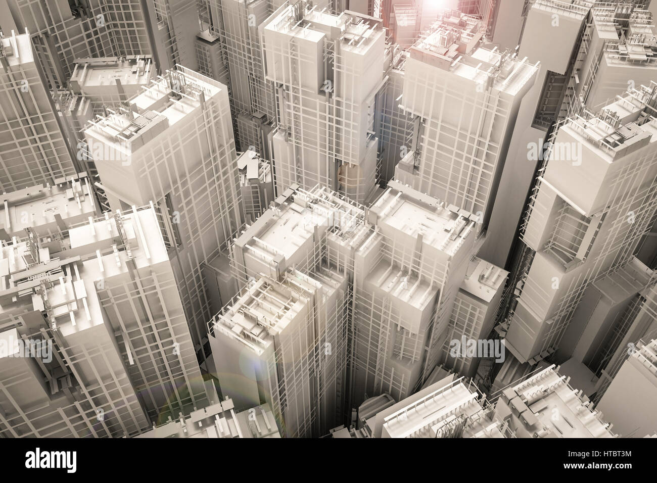 3d rendering white buildings background Stock Photo - Alamy