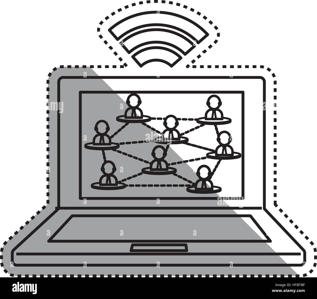 Laptop connected to wifi Stock Vector Image & Art - Alamy