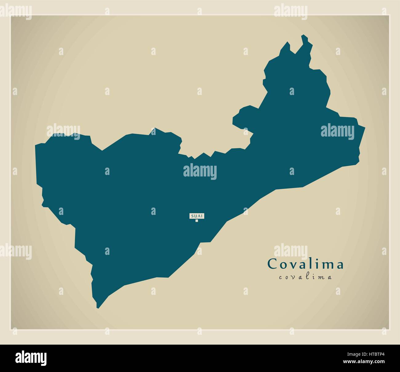 Modern Map - Covalima TL illustration silhouette Stock Vector Image ...