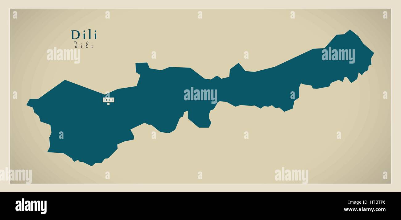 Modern Map - Dili TL illustration silhouette Stock Vector Image & Art ...