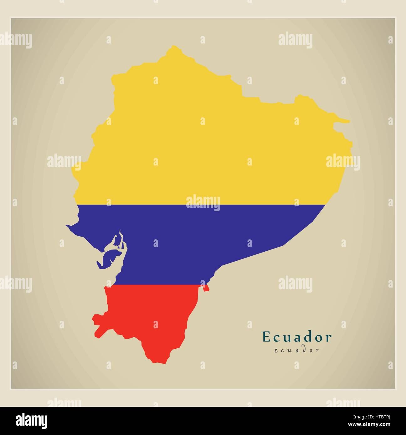 Modern Map - Ecuador colored EC illustration silhouette Stock Vector ...