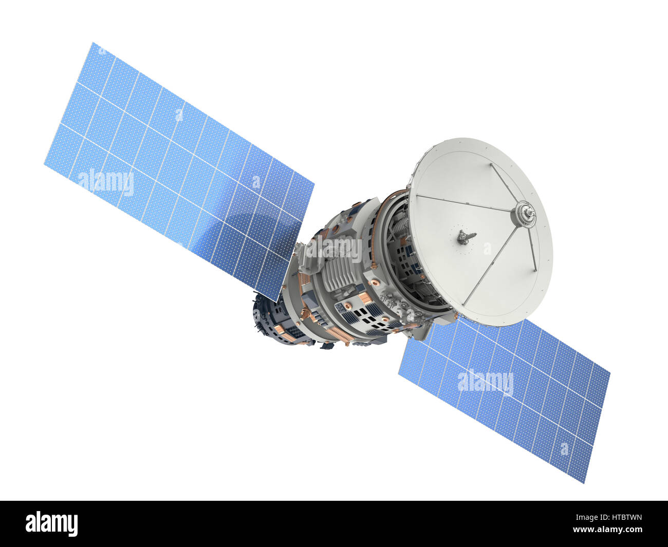 3d rendering satellite isolated on white Stock Photo - Alamy