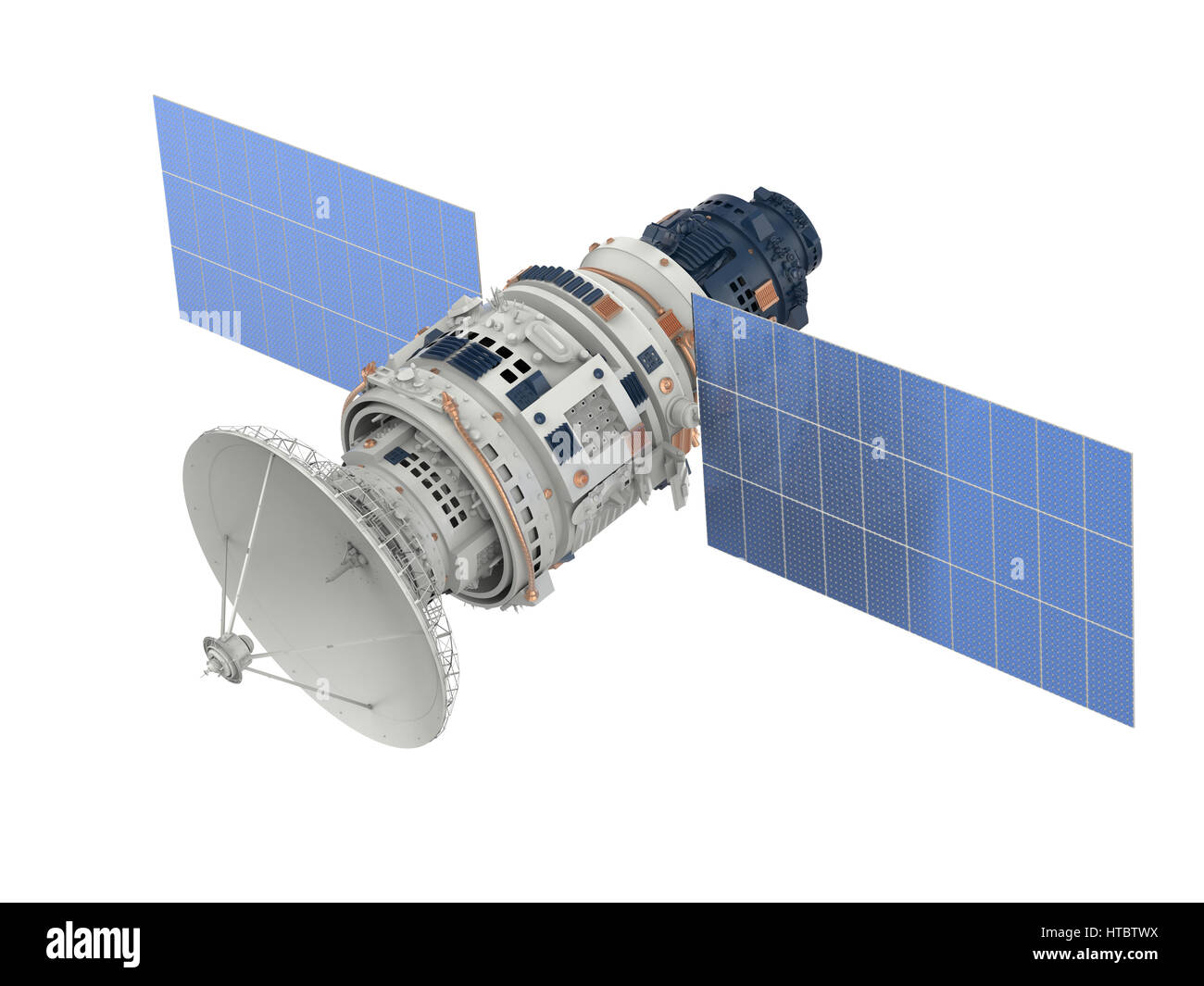 3d rendering satellite isolated on white Stock Photo - Alamy