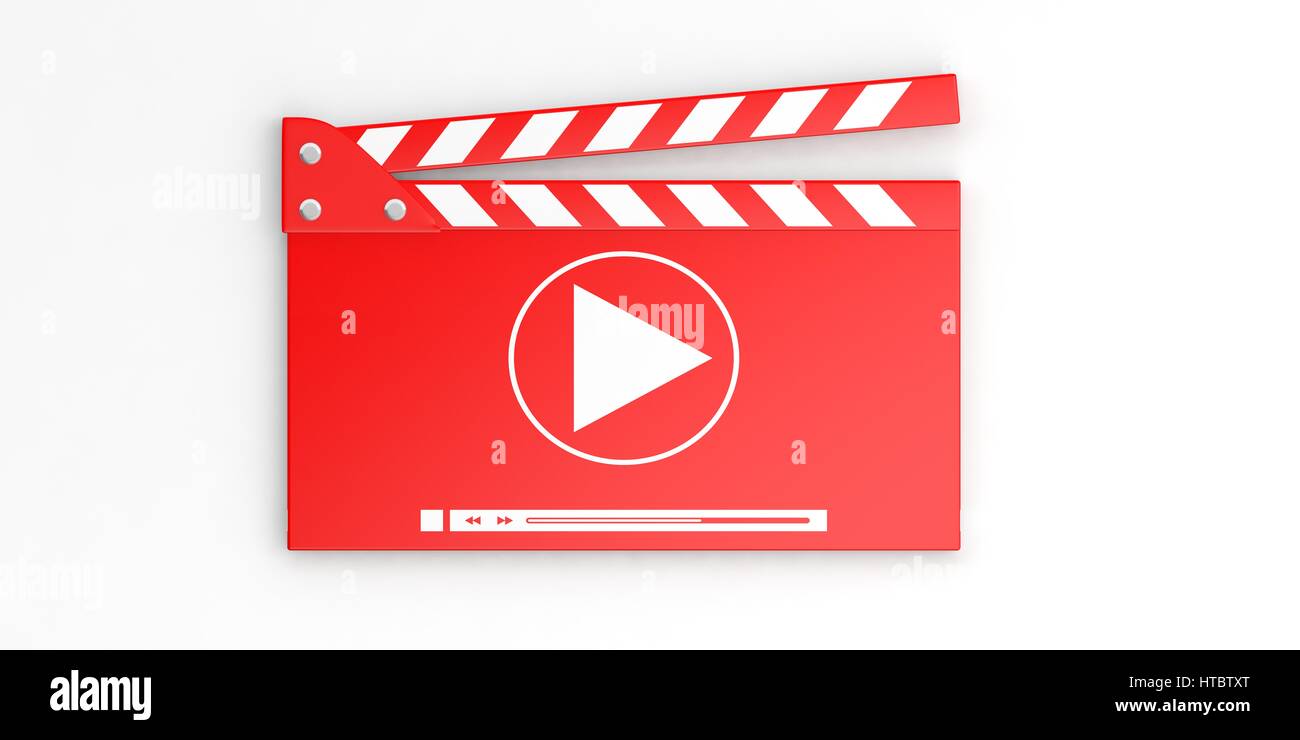 Media clapper isolated on white background. 3d illustration Stock Photo ...