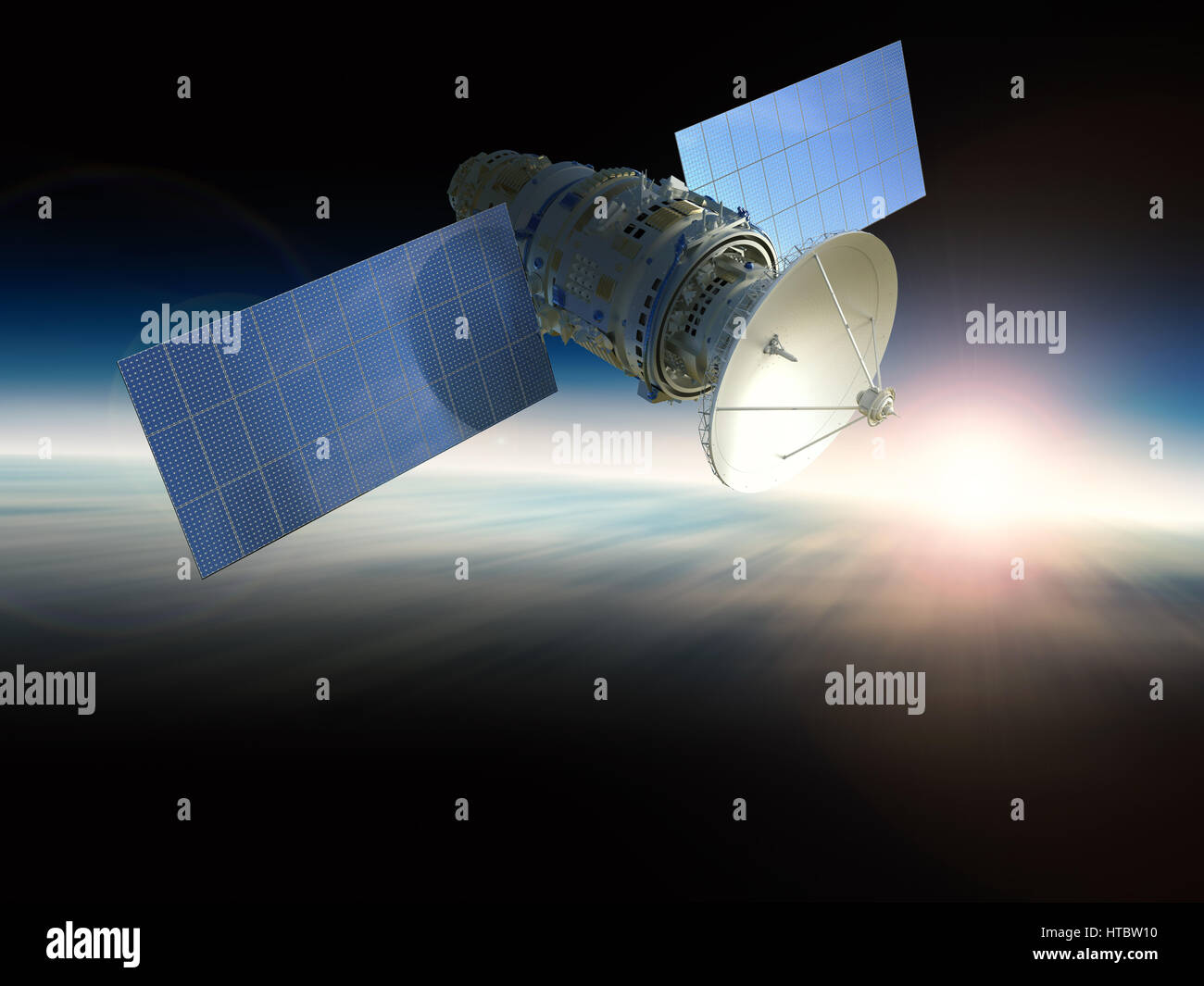3d rendering satellite in space Stock Photo - Alamy