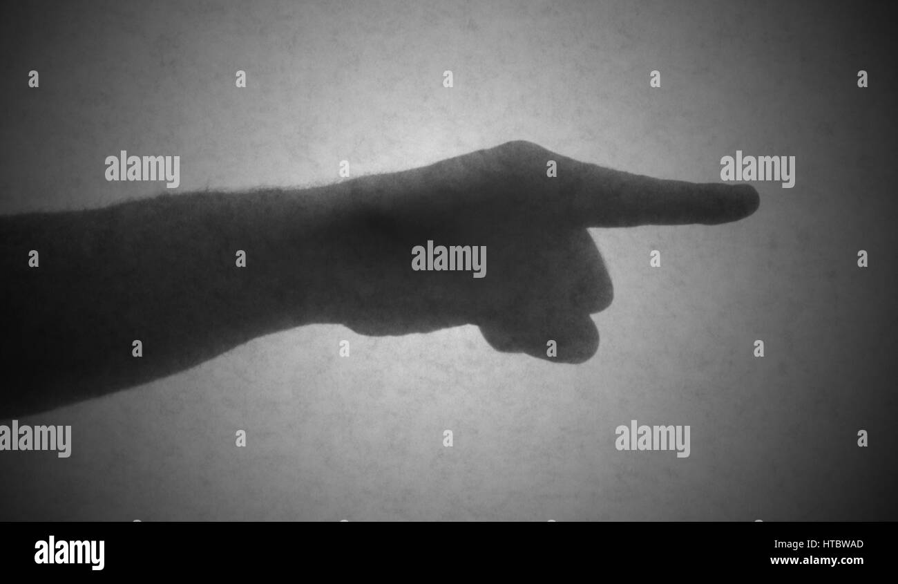Finger pointing silhouette hi-res stock photography and images - Alamy