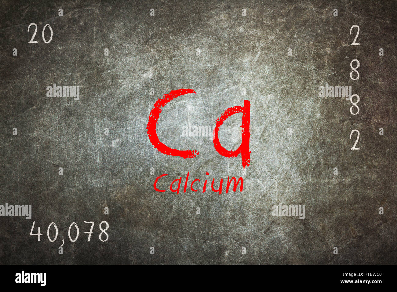 Isolated blackboard with periodic table, Calcium, Chemistry Stock Photo ...