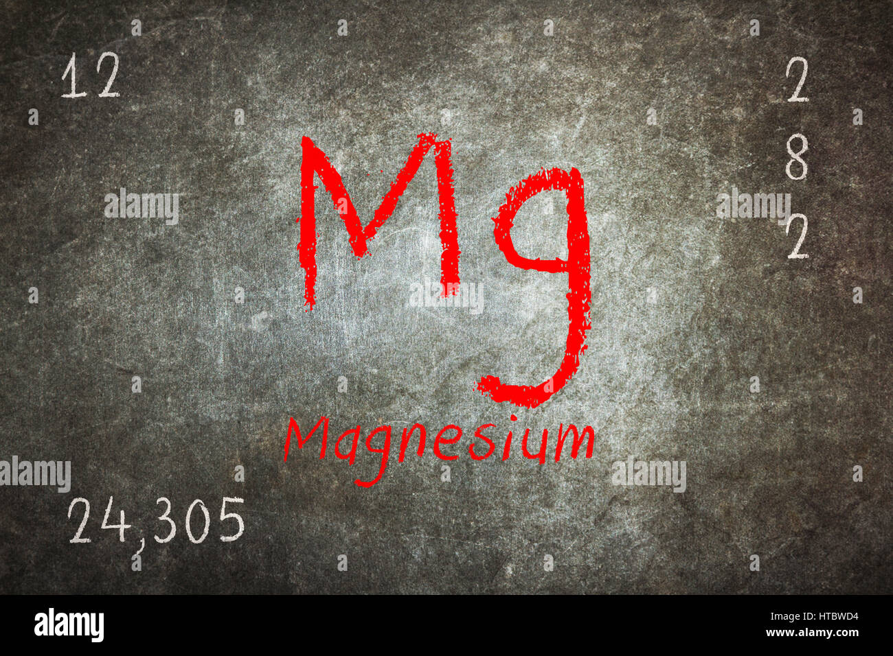 Isolated blackboard with periodic table, Magnesium, Chemistry Stock ...