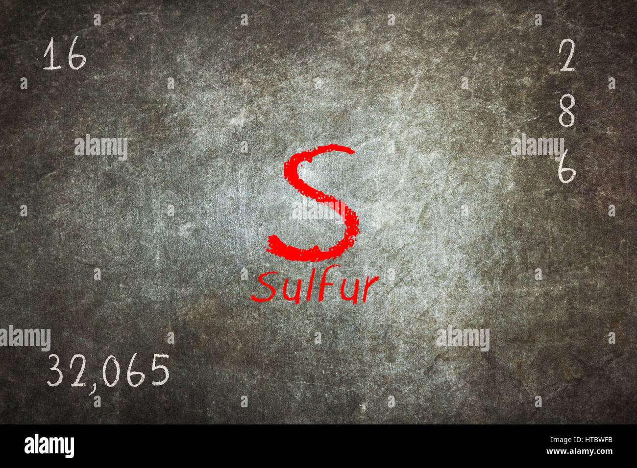 Isolated blackboard with periodic table, Sulfur, Chemistry Stock Photo ...