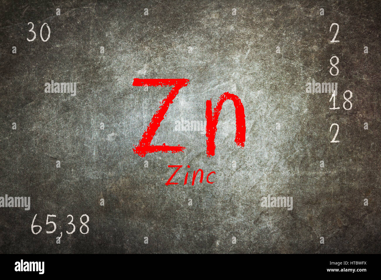 Isolated blackboard with periodic table, Zinc, Chemistry Stock Photo ...