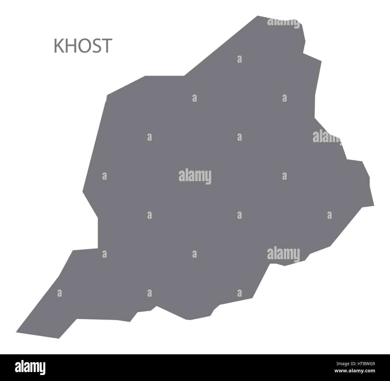 Khost Afghanistan map grey illustration silhouette Stock Vector Image ...